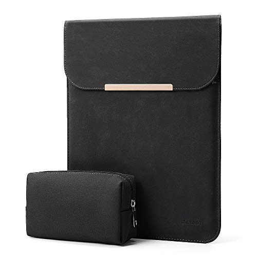 KALIDI 13.3-14 inch Laptop Sleeve Case Faux Suede Leather for 13.3 13.5 13.6 14 inches MacBook Air Pro Retina 13"-14" Surface Pro with Pouch