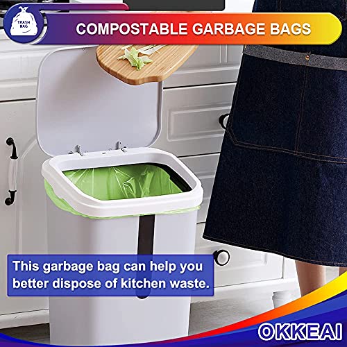 OKKEAI 3 Gallon Small Trash Bags 100 Counts Small Trash Can Liners Garbage Bags Mini 10L Wastebasket Bin Liners Bags for Bathroom Kitchen Bedroom Living Room Office,Green