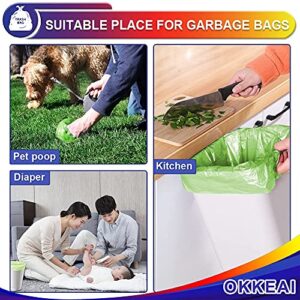 OKKEAI 3 Gallon Small Trash Bags 100 Counts Small Trash Can Liners Garbage Bags Mini 10L Wastebasket Bin Liners Bags for Bathroom Kitchen Bedroom Living Room Office,Green