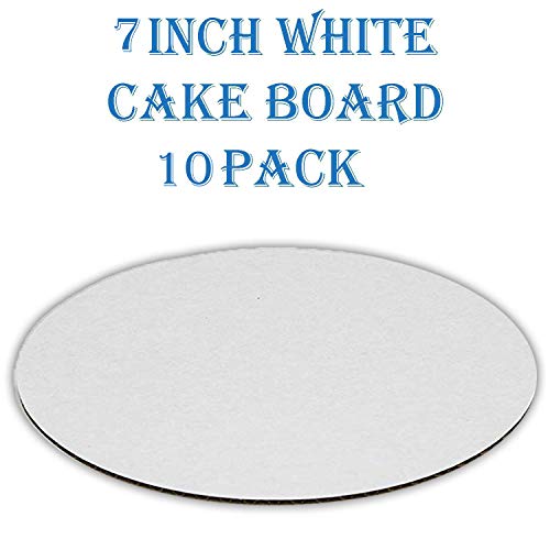 Fnoko 8 Inch Plastic Cake Container with Clear Dome Lid 7 Inch Round Cake Boards - Cake Holder with Lid is for Cake Supplies, 10 Pack of Each (8 inch)