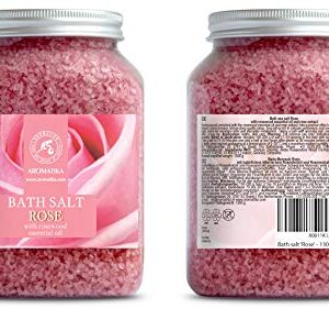 Rose Bath Salts 46 Oz - Natural Rosewood Oil & Rose Extract - Best for Relaxing - Good Sleep - Beauty - Bathing - Body Care - Wellness - Relax - Aromatherapy - Spa