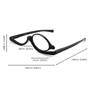 JM 2 Pairs Makeup Reading Glasses Magnifying Flip Down Cosmetic Readers for Women +4.0