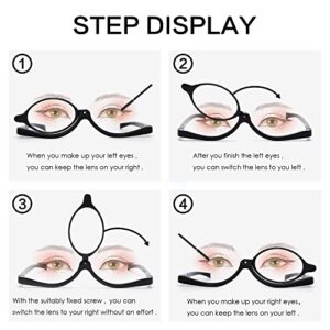 JM 2 Pairs Makeup Reading Glasses Magnifying Flip Down Cosmetic Readers for Women +4.0