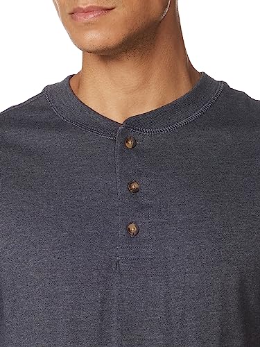 Hanes mens Beefy Long Sleeve Three-button Henley Shirt, Slate Heather, Large US