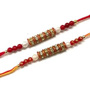 set of 2 rakhi moti with beads and stone raksha bandhan gift for your brother, raksha bandhan rakhi bracelet,rakhi for brother,rakhi bracelet,raksha bandhan rakhi,raksha bandhan festival(multi col