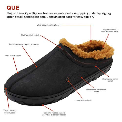 Flojos Unisex Que Slippers Black/Brown 7 M