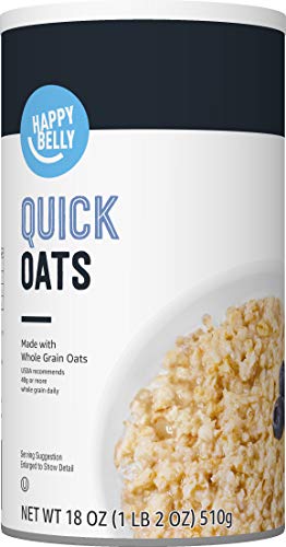 Amazon Brand - Happy Belly Quick Cook Oats, 1.12 Pound (Pack of 1)