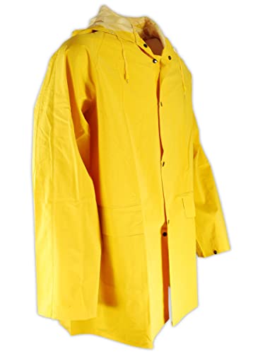 MAGID RainMaster PVC Jacket with Snap Closures, 1 Jacket, Size Small, Yellow PVC Shell and Vinyl Lining, HJ7819