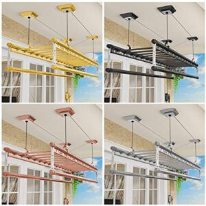 Drying Rack Gold Color Ceiling Dryer Balcony Pulley Household Airer Dryer 4-Bar Laundry Clothesline Aluminum Alloy 150cm