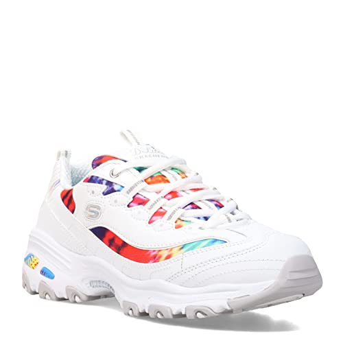 Skechers womens D'lites - Summer Fiesta Sneaker, White Multi, 8 US