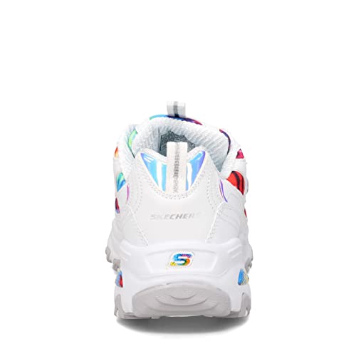 Skechers womens D'lites - Summer Fiesta Sneaker, White Multi, 8 US