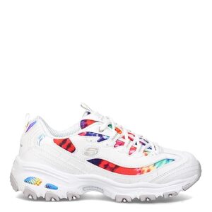 Skechers womens D'lites - Summer Fiesta Sneaker, White Multi, 8 US