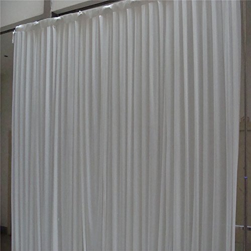 HAORUI Ice Silk Backdrop Curtain for Wedding Ceremony Photography Banquet Event Party 10ft White