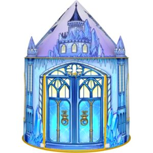 impirilux ice castle princess play tent | unique pop up fort for imaginative games & gift | foldable playhouse with storage bag