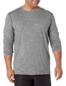 c9 champion mens long sleeve tech tee t shirt, ebony heather, large us