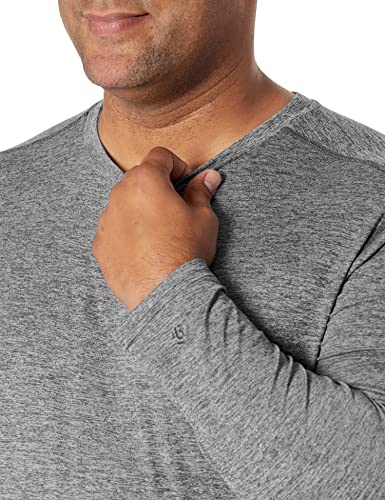 C9 Champion mens Long Sleeve Tech Tee T Shirt, Ebony Heather, Large US