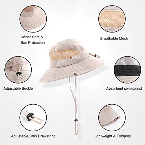 Konikit Sun Hat for Women Men Packable UV Protection Hat Wide Brim, UPF 50+ Outdoor Hat for Hiking Fishing Camping Gardening