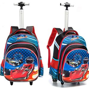 Meetbelify 3Pcs Rolling Backpack for Boys,School Backpack with Wheels for Boys