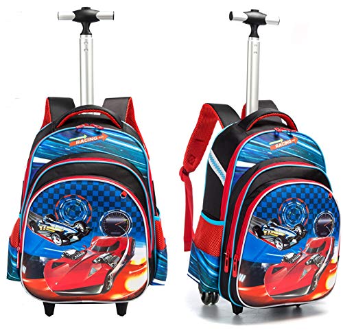 Meetbelify 3Pcs Rolling Backpack for Boys,School Backpack with Wheels for Boys