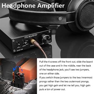 FX-Audio DAC-X6 Mini HiFi 2.0 Digital Audio Decoder DAC Input USB/Coaxial/Optical Output RCA/Headphone Amp 24Bit/96KHz DC12V (Black)