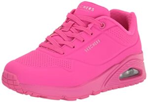 skechers womens skecher street women's uno - night shades sneaker, pink hot pink durabuck htpk, 7.5 us