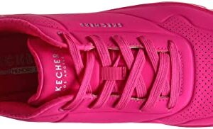 Skechers womens Skecher Street Women's Uno - Night Shades Sneaker, Pink Hot Pink Durabuck Htpk, 7.5 US