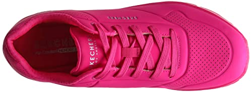 Skechers womens Skecher Street Women's Uno - Night Shades Sneaker, Pink Hot Pink Durabuck Htpk, 7.5 US