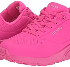 Skechers womens Skecher Street Women's Uno - Night Shades Sneaker, Pink Hot Pink Durabuck Htpk, 7.5 US