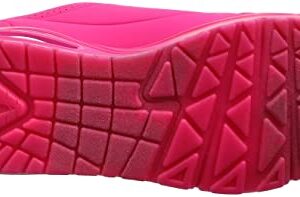 Skechers womens Skecher Street Women's Uno - Night Shades Sneaker, Pink Hot Pink Durabuck Htpk, 7.5 US