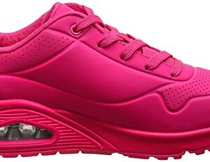 Skechers womens Skecher Street Women's Uno - Night Shades Sneaker, Pink Hot Pink Durabuck Htpk, 7.5 US