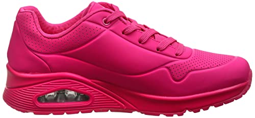 Skechers womens Skecher Street Women's Uno - Night Shades Sneaker, Pink Hot Pink Durabuck Htpk, 7.5 US