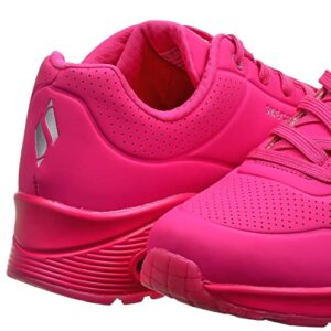 Skechers womens Skecher Street Women's Uno - Night Shades Sneaker, Pink Hot Pink Durabuck Htpk, 7.5 US