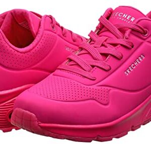 Skechers womens Skecher Street Women's Uno - Night Shades Sneaker, Pink Hot Pink Durabuck Htpk, 7.5 US