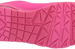 Skechers womens Skecher Street Women's Uno - Night Shades Sneaker, Pink Hot Pink Durabuck Htpk, 7.5 US