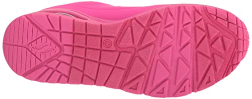 Skechers womens Skecher Street Women's Uno - Night Shades Sneaker, Pink Hot Pink Durabuck Htpk, 7.5 US