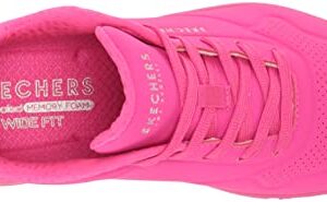 Skechers womens Skecher Street Women's Uno - Night Shades Sneaker, Pink Hot Pink Durabuck Htpk, 7.5 US