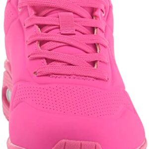 Skechers womens Skecher Street Women's Uno - Night Shades Sneaker, Pink Hot Pink Durabuck Htpk, 7.5 US