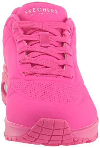 Skechers womens Skecher Street Women's Uno - Night Shades Sneaker, Pink Hot Pink Durabuck Htpk, 7.5 US