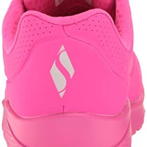 Skechers womens Skecher Street Women's Uno - Night Shades Sneaker, Pink Hot Pink Durabuck Htpk, 7.5 US