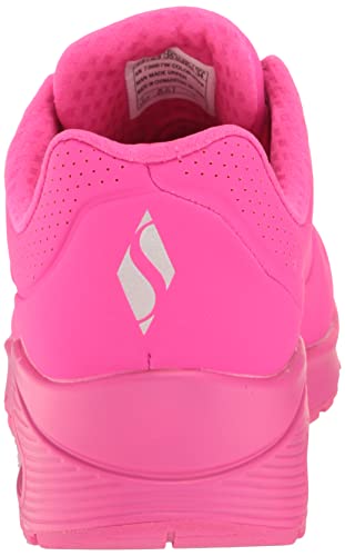 Skechers womens Skecher Street Women's Uno - Night Shades Sneaker, Pink Hot Pink Durabuck Htpk, 7.5 US