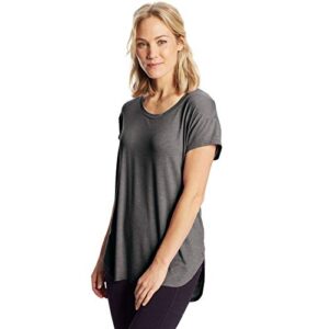 c9 champion womens active tee t shirt, ebony heather, large us