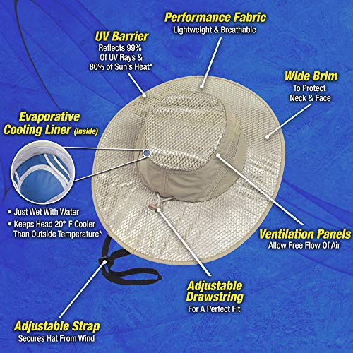 Arctic Air Evaporative Cooling Hat with UV Protection, Sun Hat, Beige