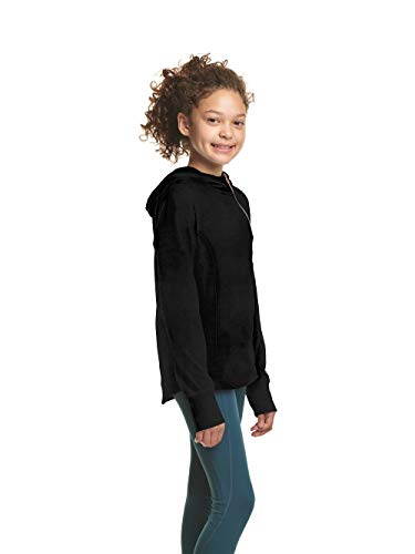 C9 Champion Girls' Fleece Asymmetrical Jacket, Ebony Heather, Medium