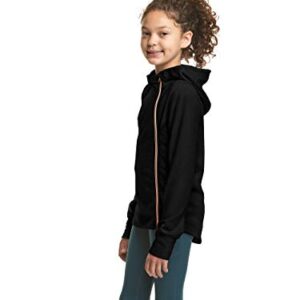 C9 Champion Girls' Fleece Asymmetrical Jacket, Ebony Heather, Medium