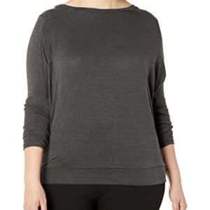 C9 Champion womens Long Sleeve Open Back Top Yoga Shirt, Ebony Heather, Medium US