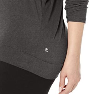 C9 Champion womens Long Sleeve Open Back Top Yoga Shirt, Ebony Heather, Medium US