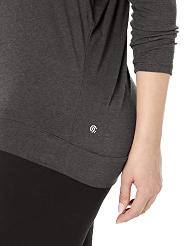 C9 Champion womens Long Sleeve Open Back Top Yoga Shirt, Ebony Heather, Medium US