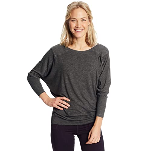 C9 Champion womens Long Sleeve Open Back Top Yoga Shirt, Ebony Heather, Medium US