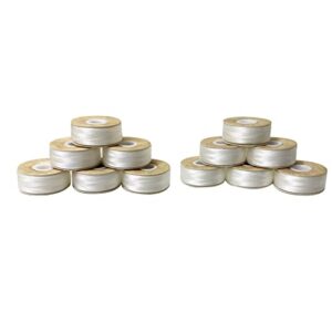 HimaPro 144 White Prewound Bobbins for Embroidery Machines Size L (SA155) Cardboard Sided Good for Brother, Babylock, Janome, Bernina, Husqvarna, Pfaff Embroidery Machines Etc (White) - 60 Weight