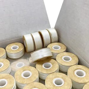 HimaPro 144 White Prewound Bobbins for Embroidery Machines Size L (SA155) Cardboard Sided Good for Brother, Babylock, Janome, Bernina, Husqvarna, Pfaff Embroidery Machines Etc (White) - 60 Weight